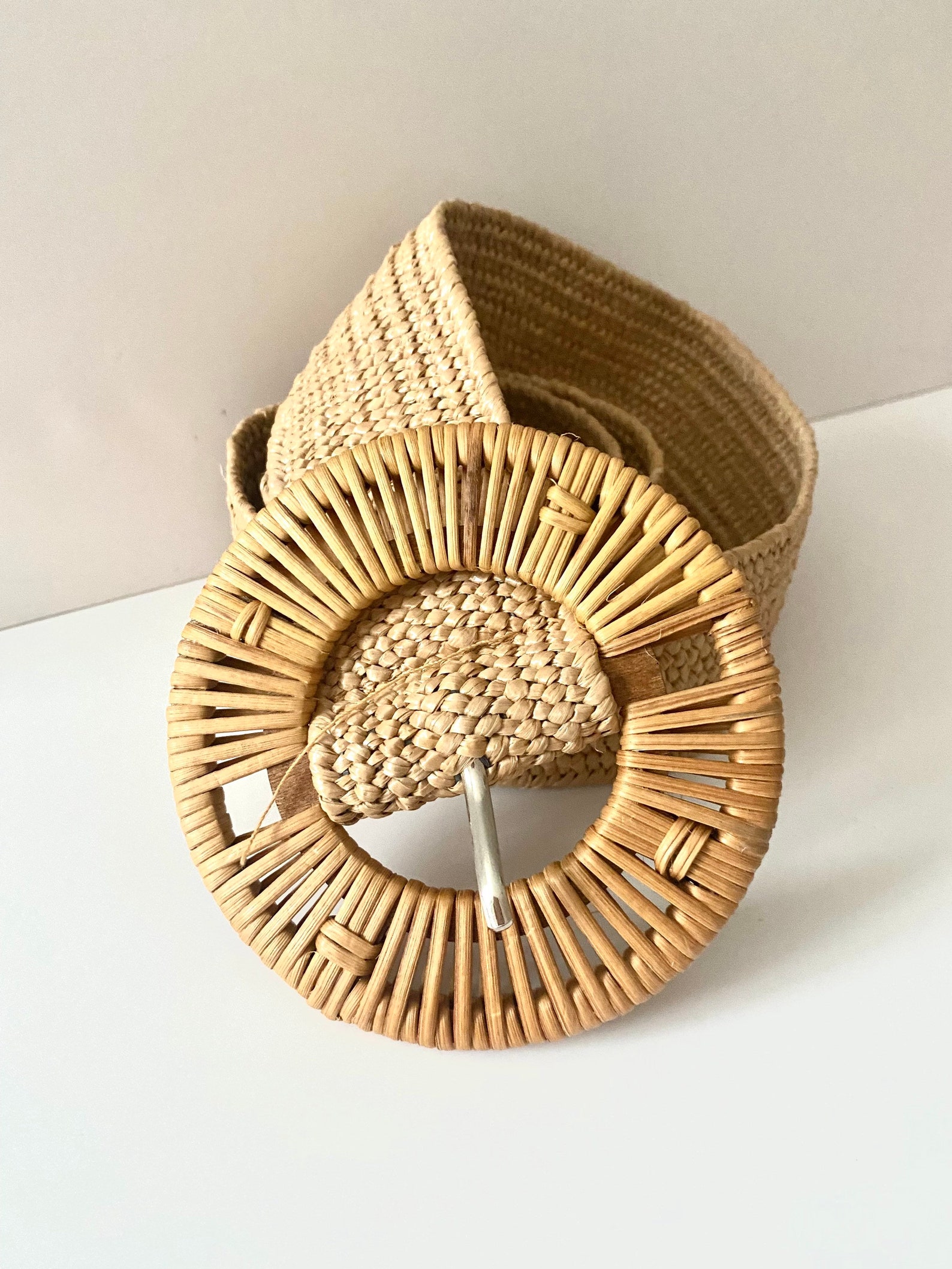 Raffia Belt With Woven Straw Buckle. Natural Raffia Woven - Etsy