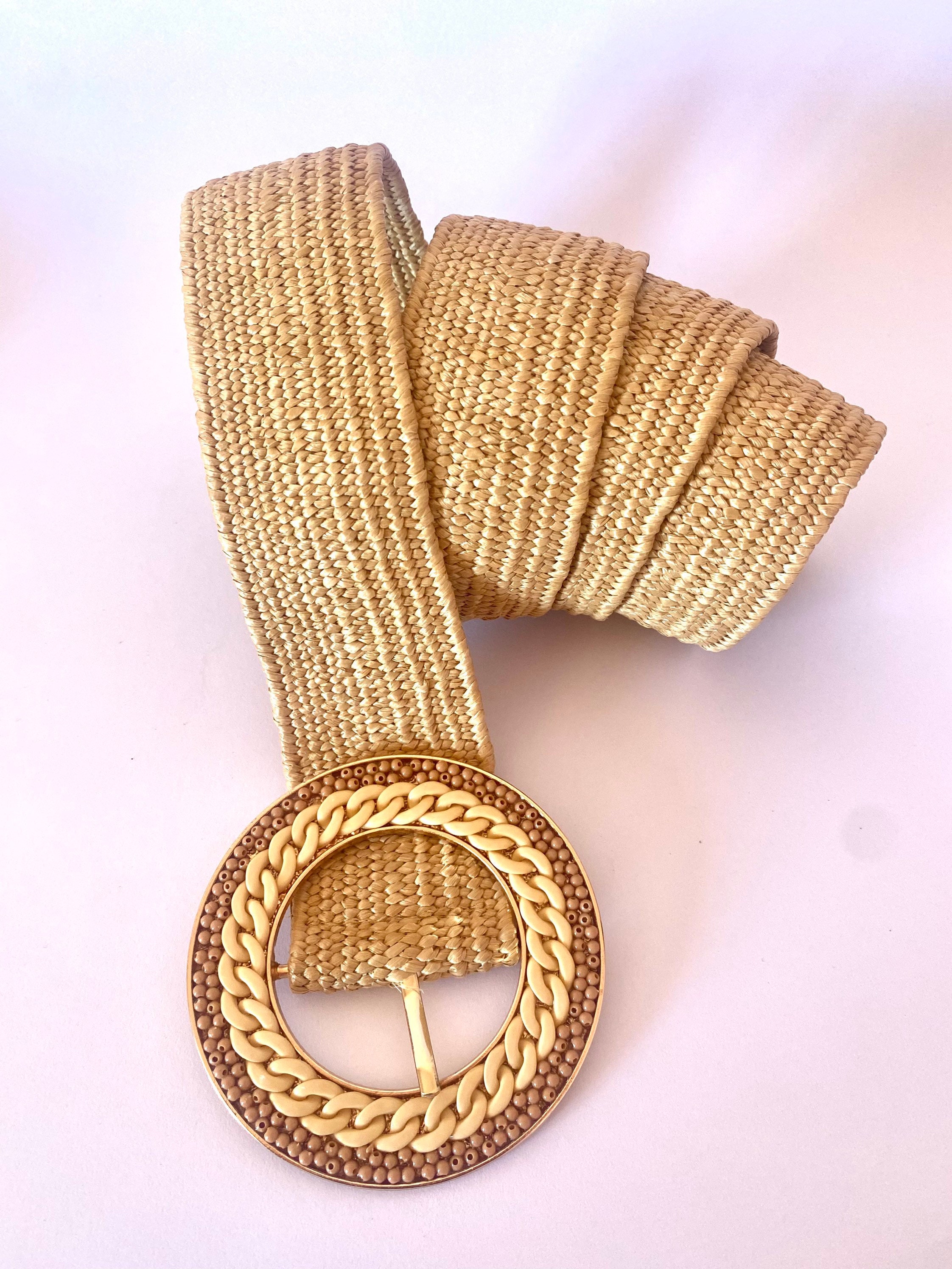 Boho Raffia Belt. Bohemian Belt. Brown Belt. Summer Belt. Elastic ...