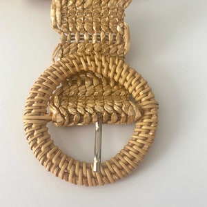 Raffia belt with woven straw buckle. natural raffia woven | Etsy