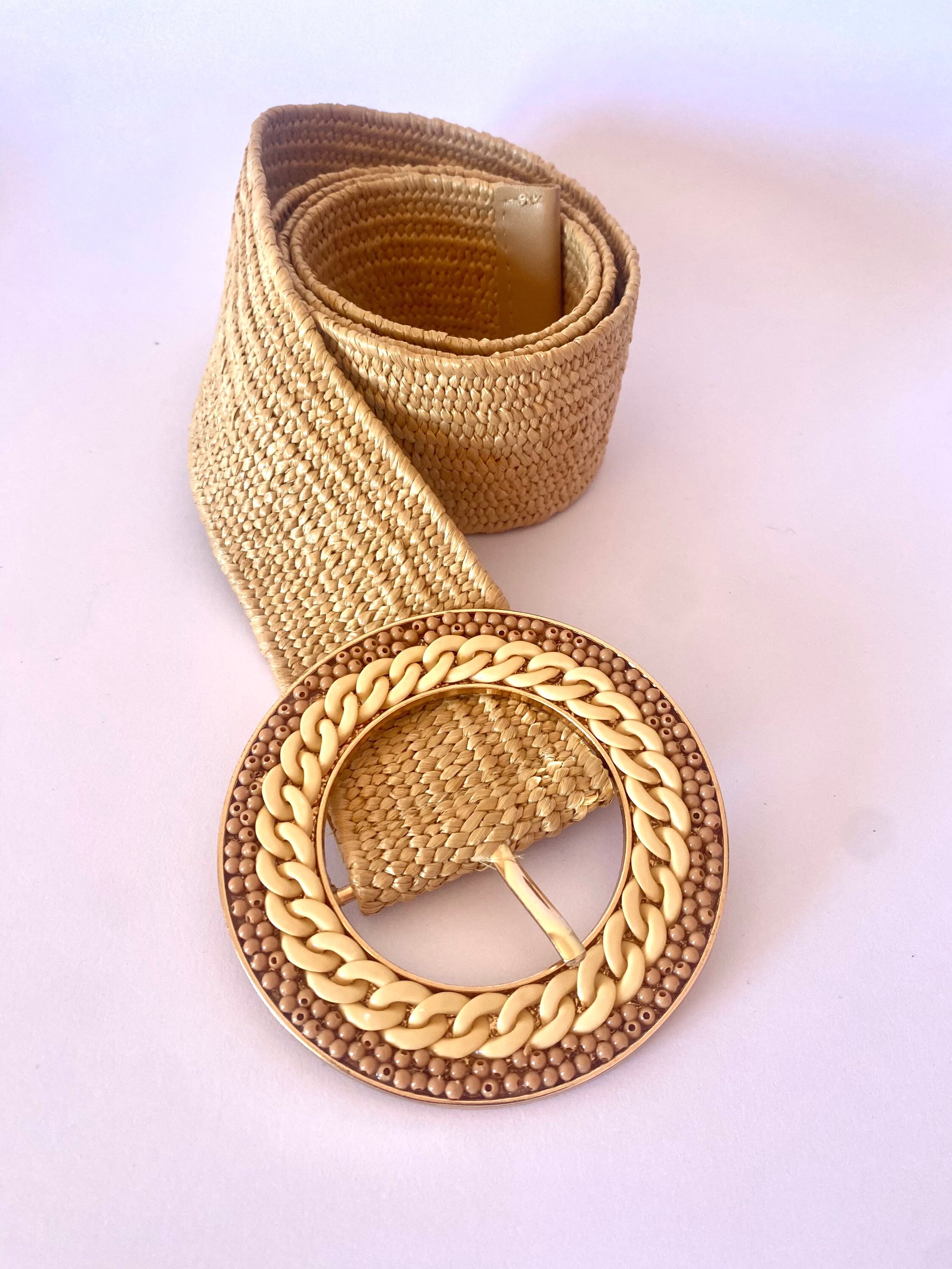 Boho Raffia Belt. Bohemian Belt. Brown Belt. Summer Belt. Elastic ...