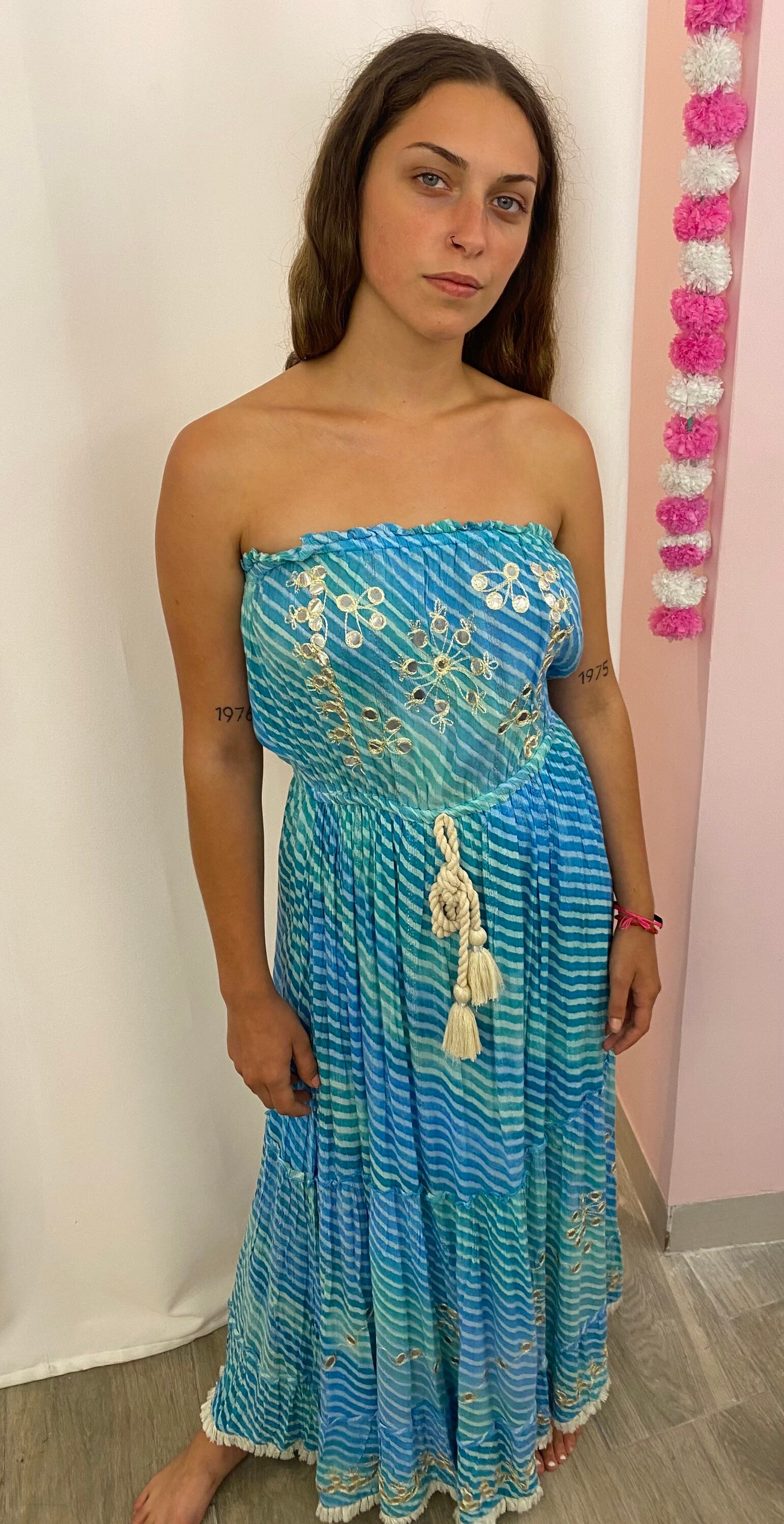 Long Blue Boho Dress Embroidered Blue Boho Dress. Blue Boho - Etsy