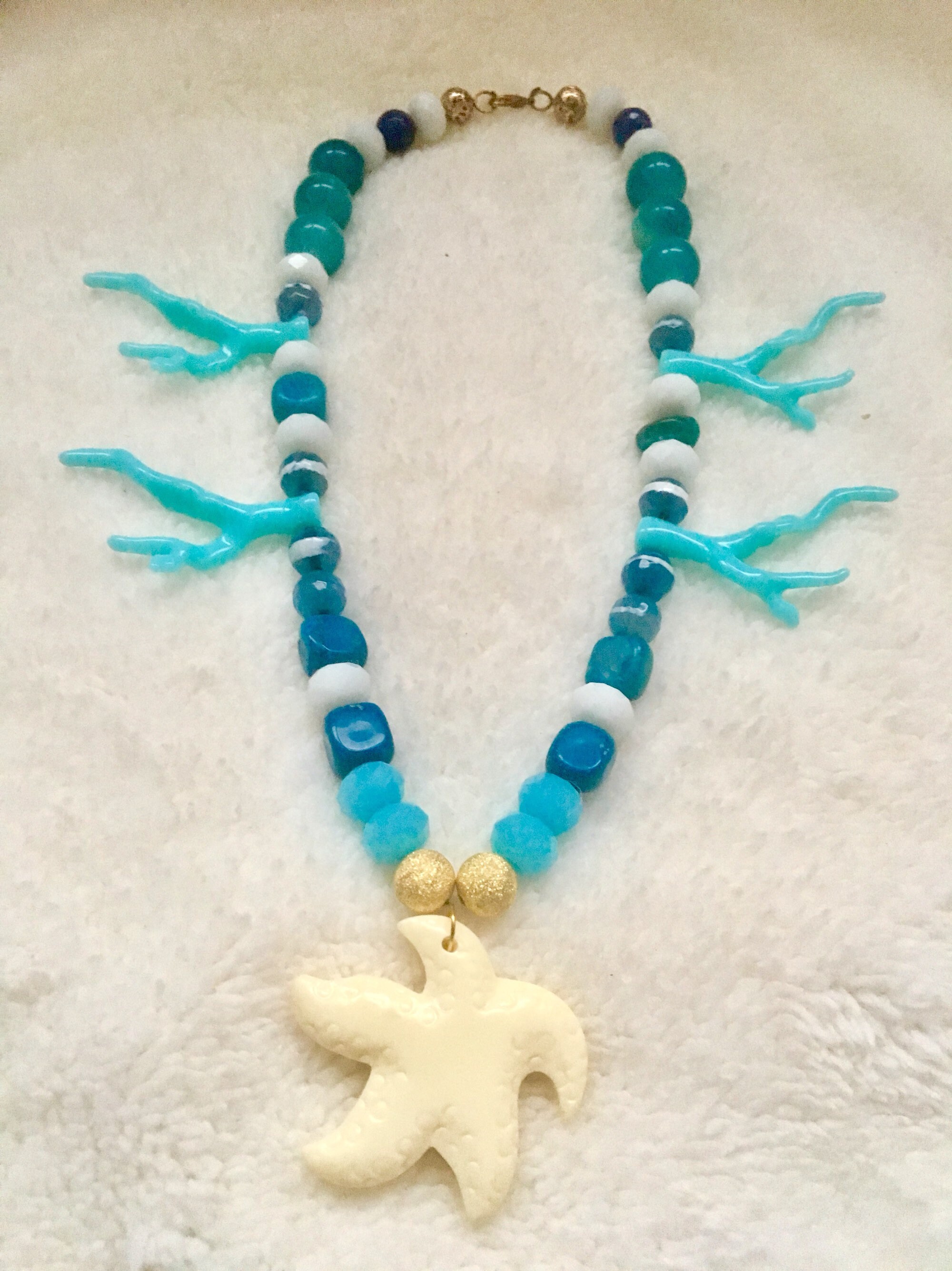 Boho Kette. Sommer Halsband Halskette. Seestern Anhänger - Etsy.de