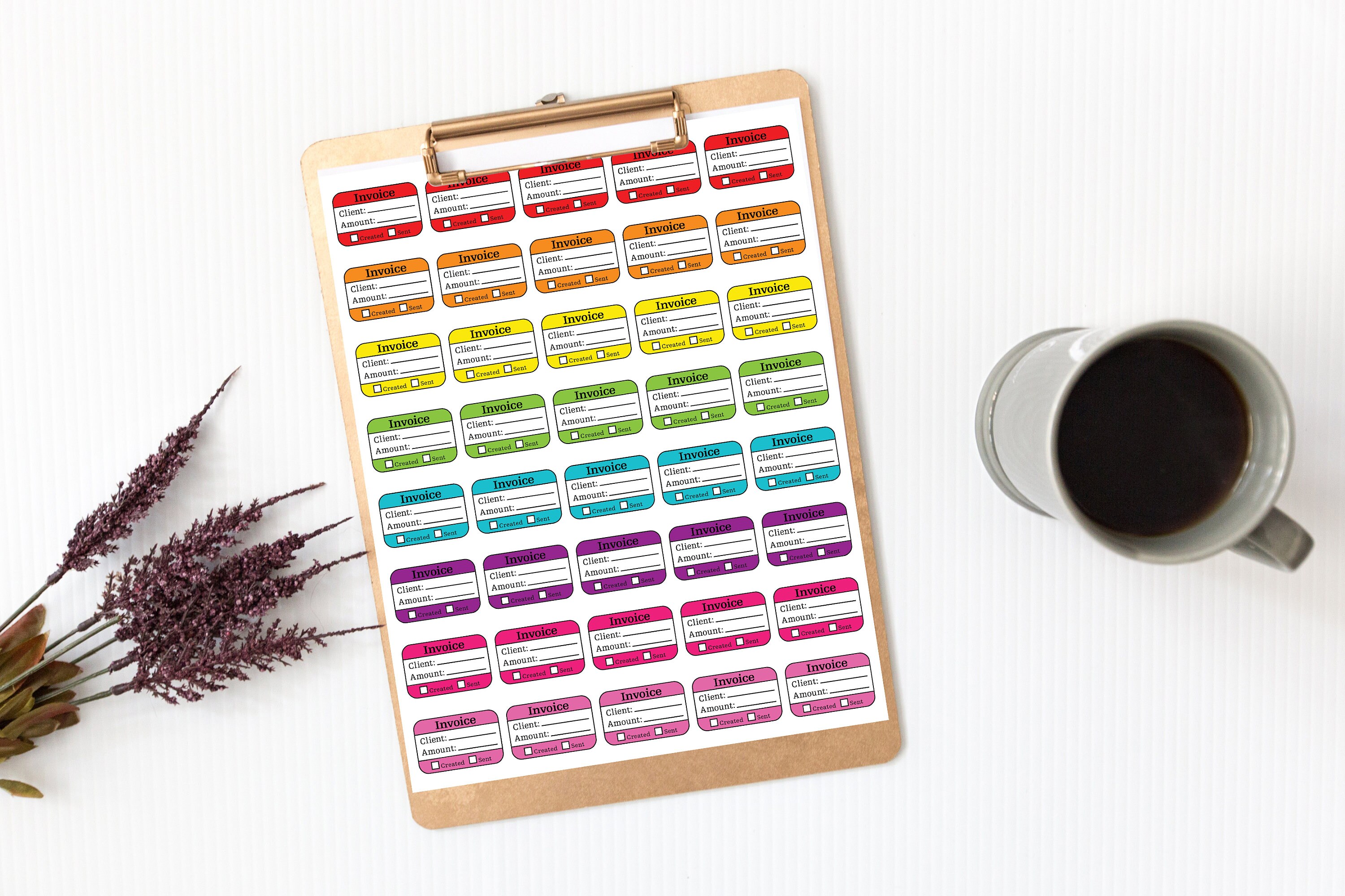 Client Invoice Sticker Planner Work Shop Printable - Etsy