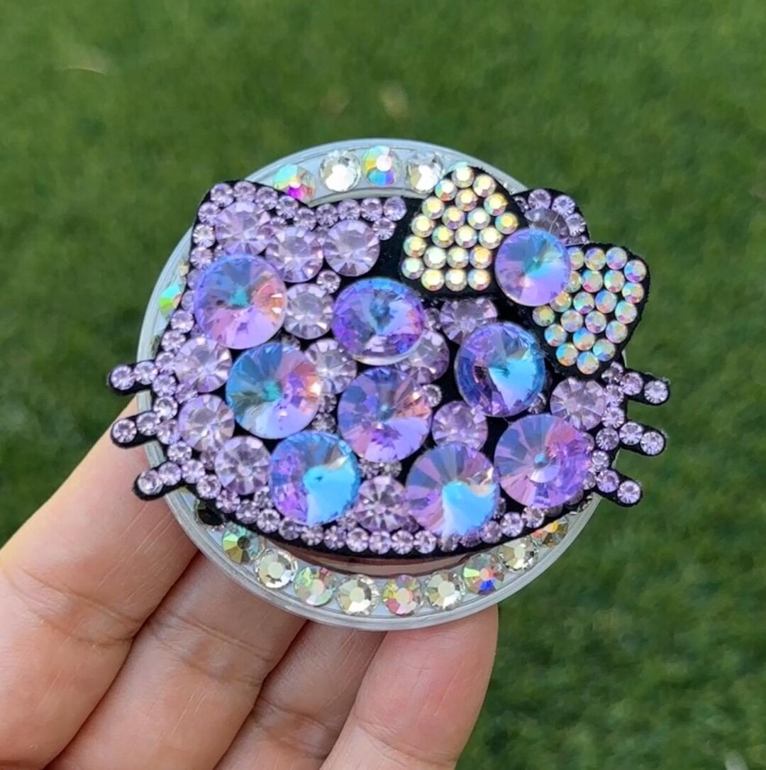 3D Fully Blinged Magnetic Bling Bling Big Gems Lavender Kawaii Kitty ...