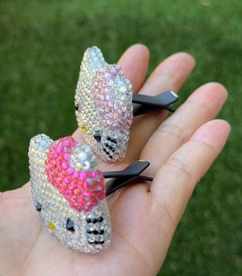 Car Vent Decoration 3D Fully Blinged Out Rhinestones Bling Bling Kawaii ...