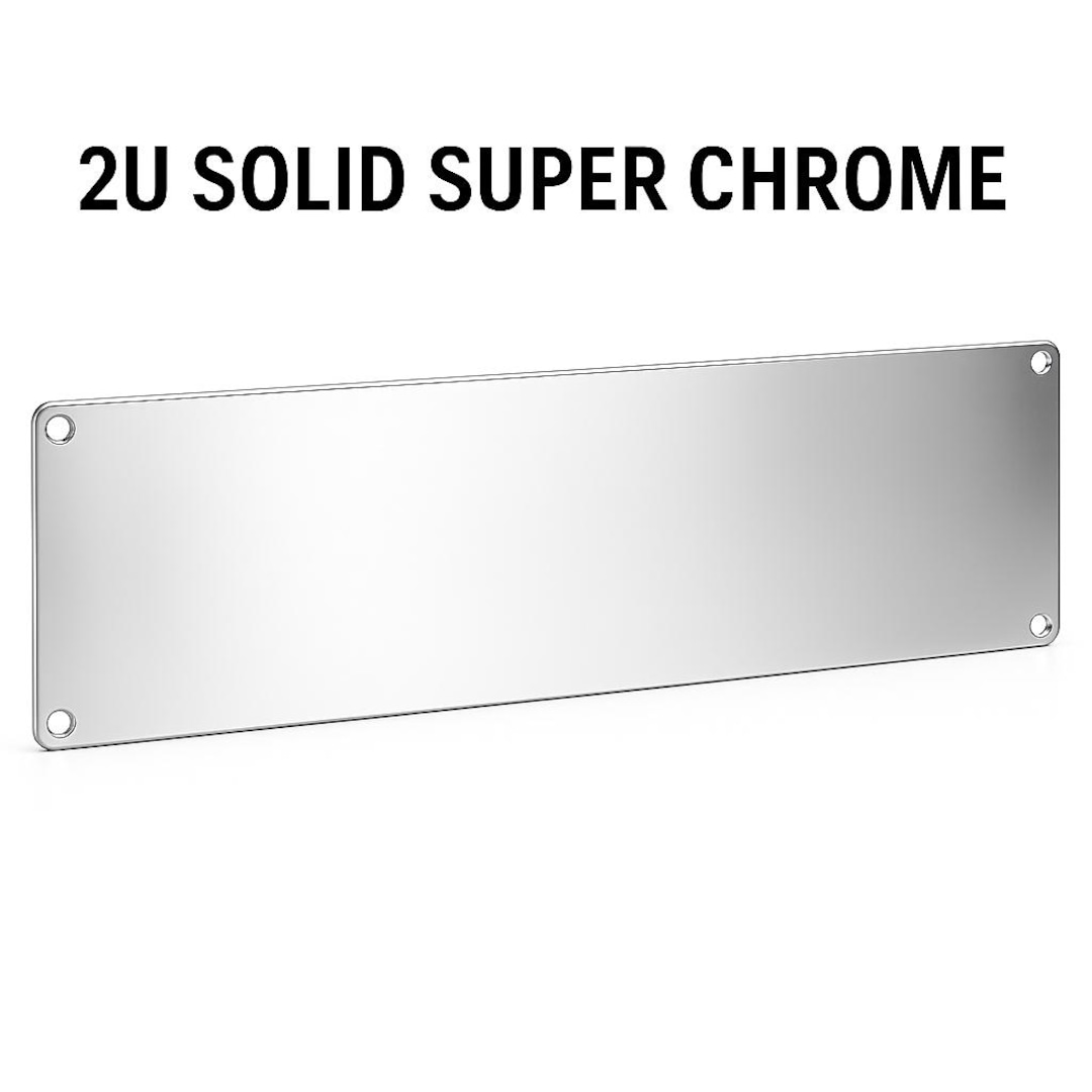 Custom Metallic Super Chrome 2U Rack Panel – Solid Steel Cover for 19 ...
