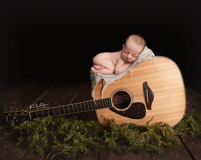 Guitar Newborn Digital Background Backdrop - Etsy