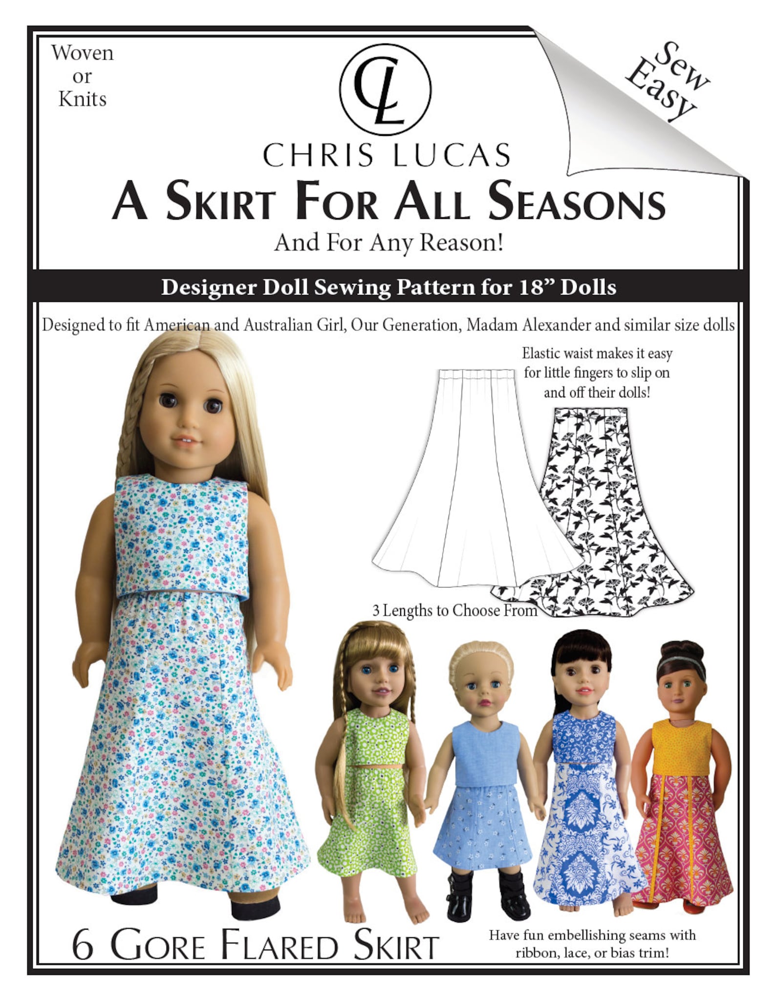 A Skirt for All Seasons – PDF Doll Skirt Sewing Pattern for 18 Inch ...