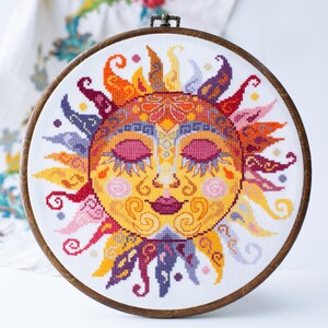 Swirl SUN Cross Stitch Pattern PDF - Etsy