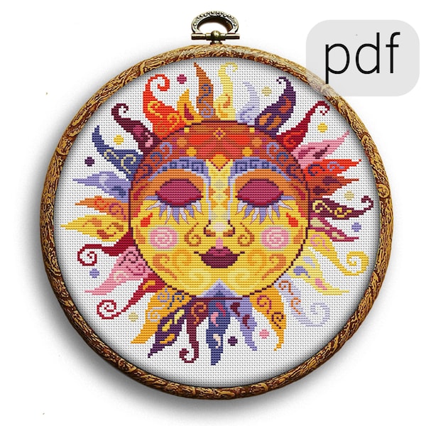 Sun Cross Stitch - Etsy