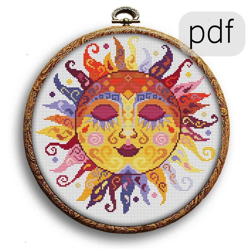 Sun Cross Stitch - Etsy