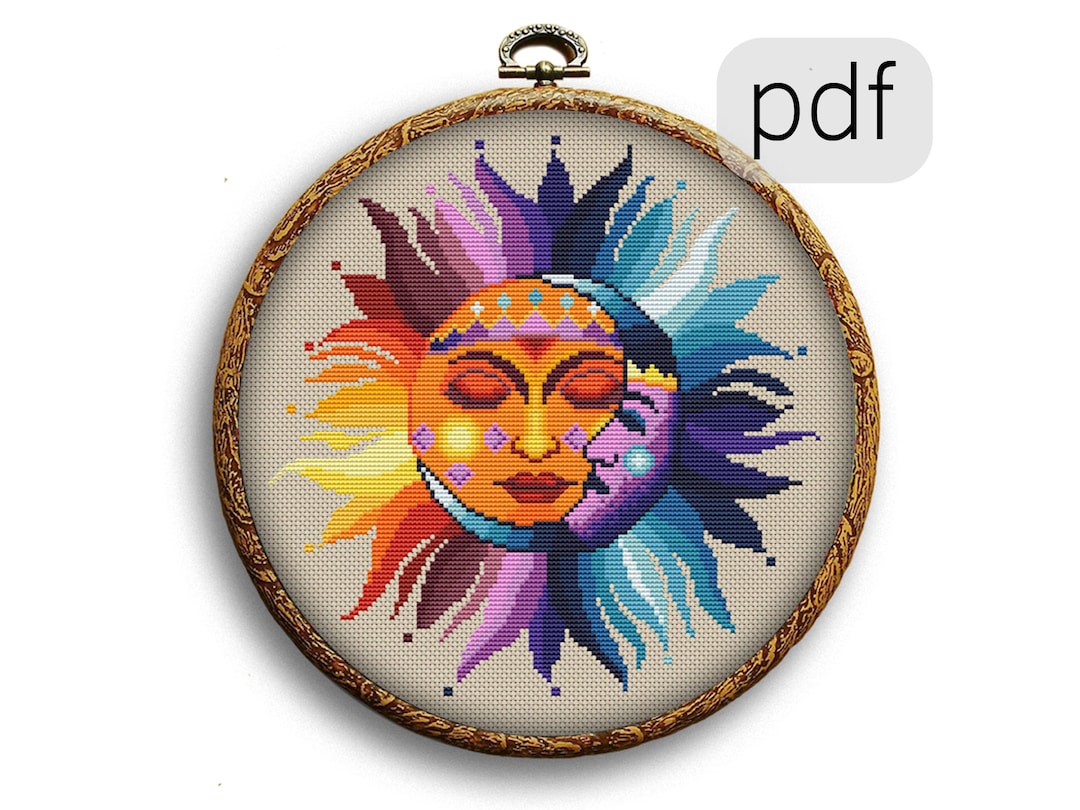 SUN and MOON Cross Stitch Pattern PDF - Etsy