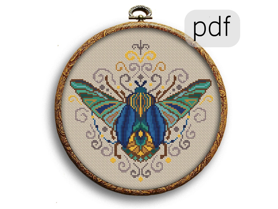 Colorful June Bug Insect Counted Cross Stitch Pattern - Etsy