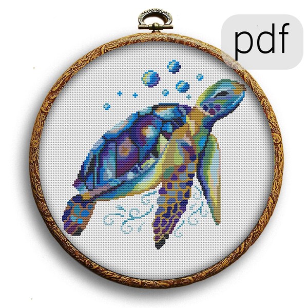 Turtle Cross Stitch - Etsy