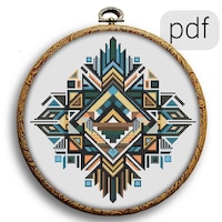 Indian Chief in Bright Colors 8 Cross-stitch Pattern Digital Download ...