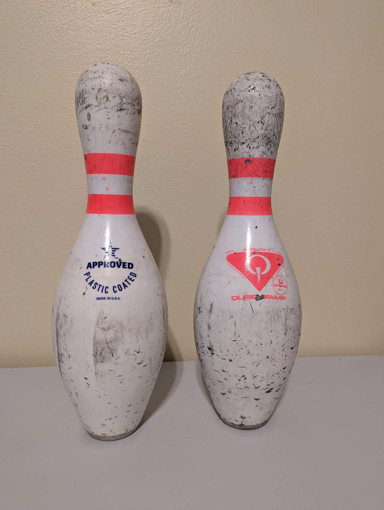 Set of 2 Amflite II Bowling Pin Qubica AMF USBC Plastic Coated Used - Etsy