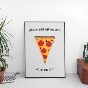 PIZZA DIGITAL PRINT - Funny Wall Art, Pizza Art, Pizza Wall Artprint ...