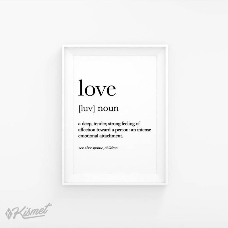 Love Print Love Definition Poster Love Dictionary Print - Etsy Australia
