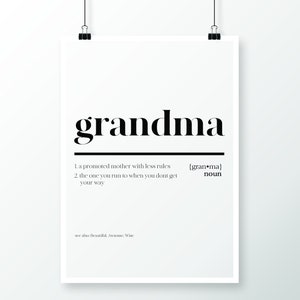 GRANDMA DEFINITION 2 - DIGITAL Print, Funny Poster, Funny Wall Art ...