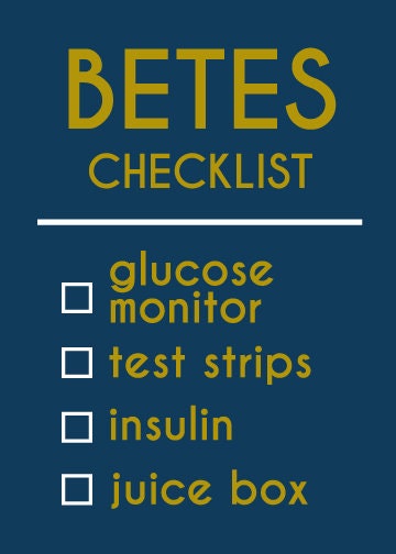 DIABETES Checklist DIGITAL PRINT Type 1 Diabetes Print - Etsy