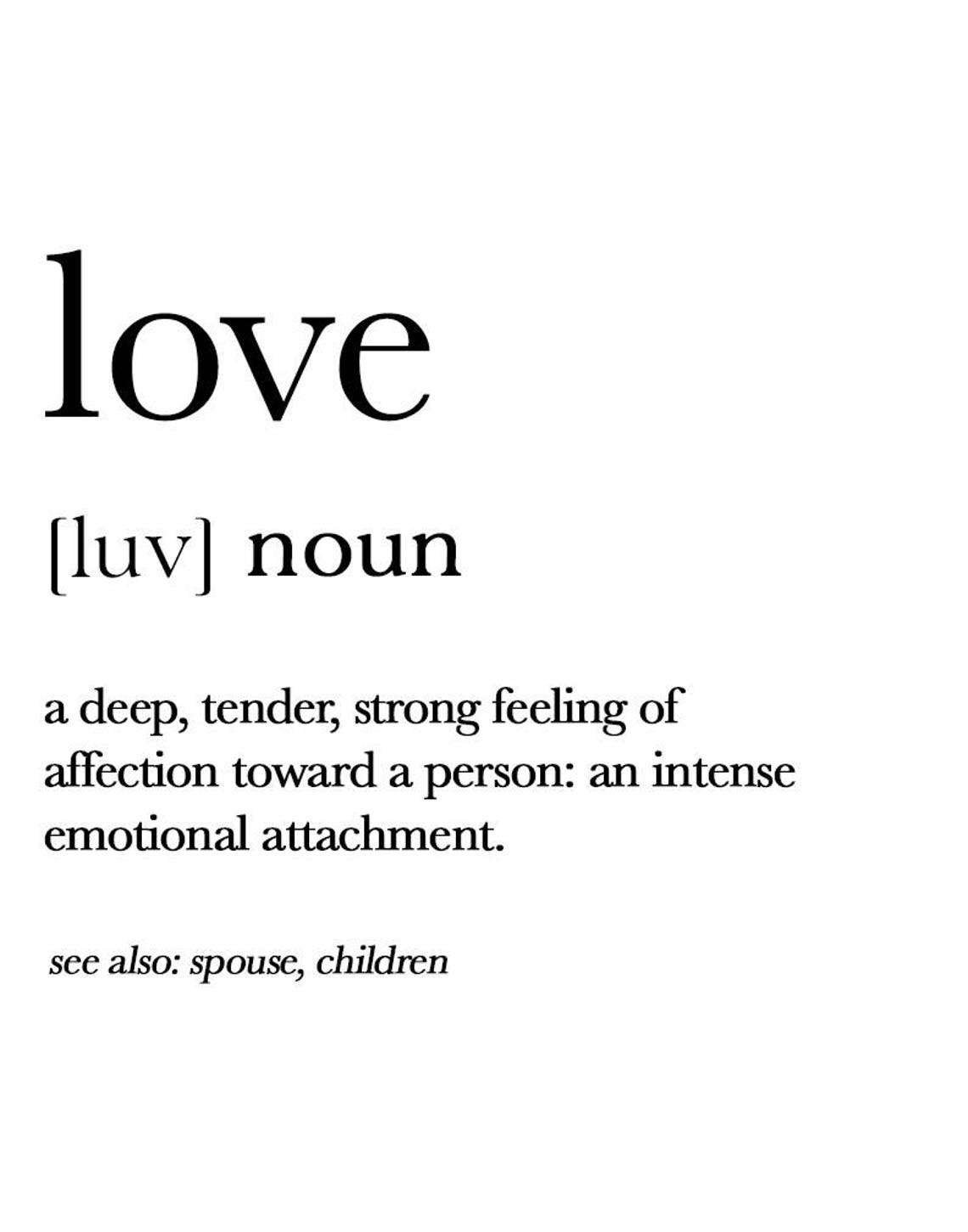 Love Print, Love Definition Poster, Love Dictionary Print, Love Quote ...