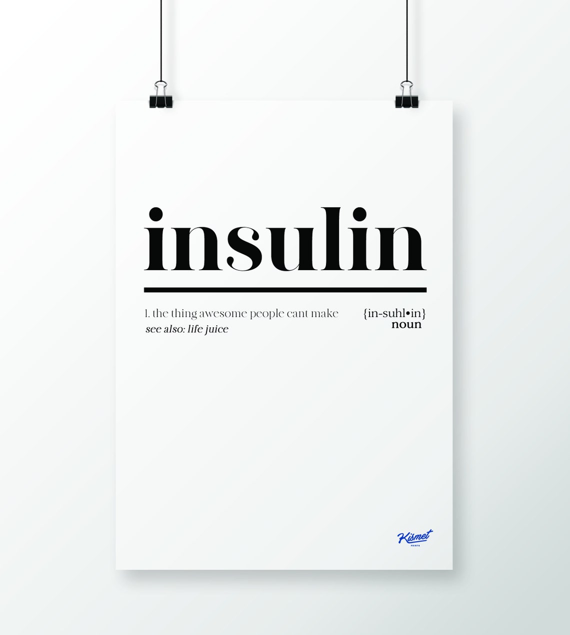 Insulin Definition Diabetes Awareness Definition Quote | Etsy