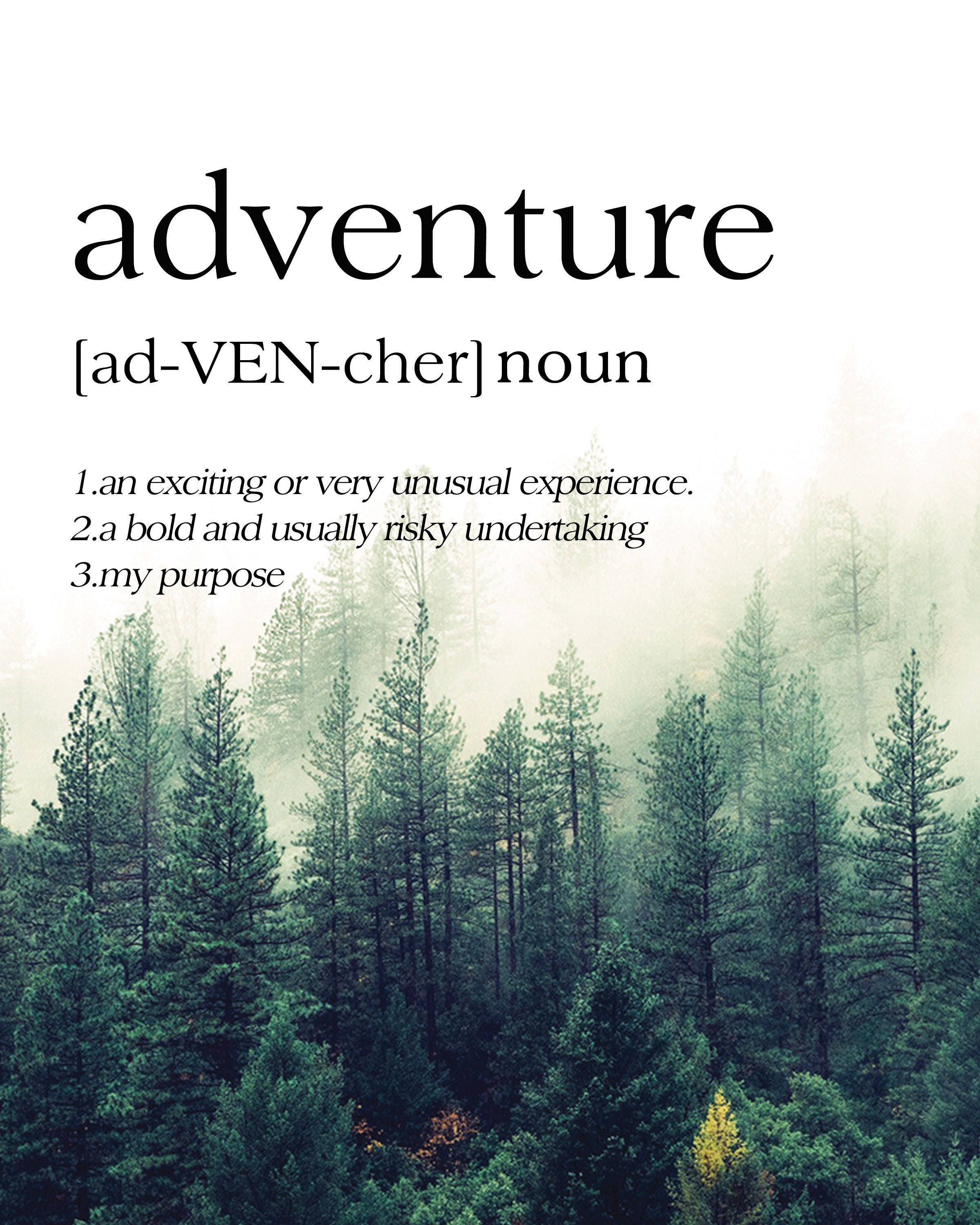 ADVENTURE DEFINITION DIGITAL Print Home Decor Wall Art - Etsy