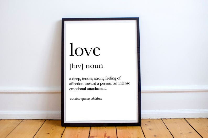 Love Print Love Definition Poster Love Dictionary Print | Etsy