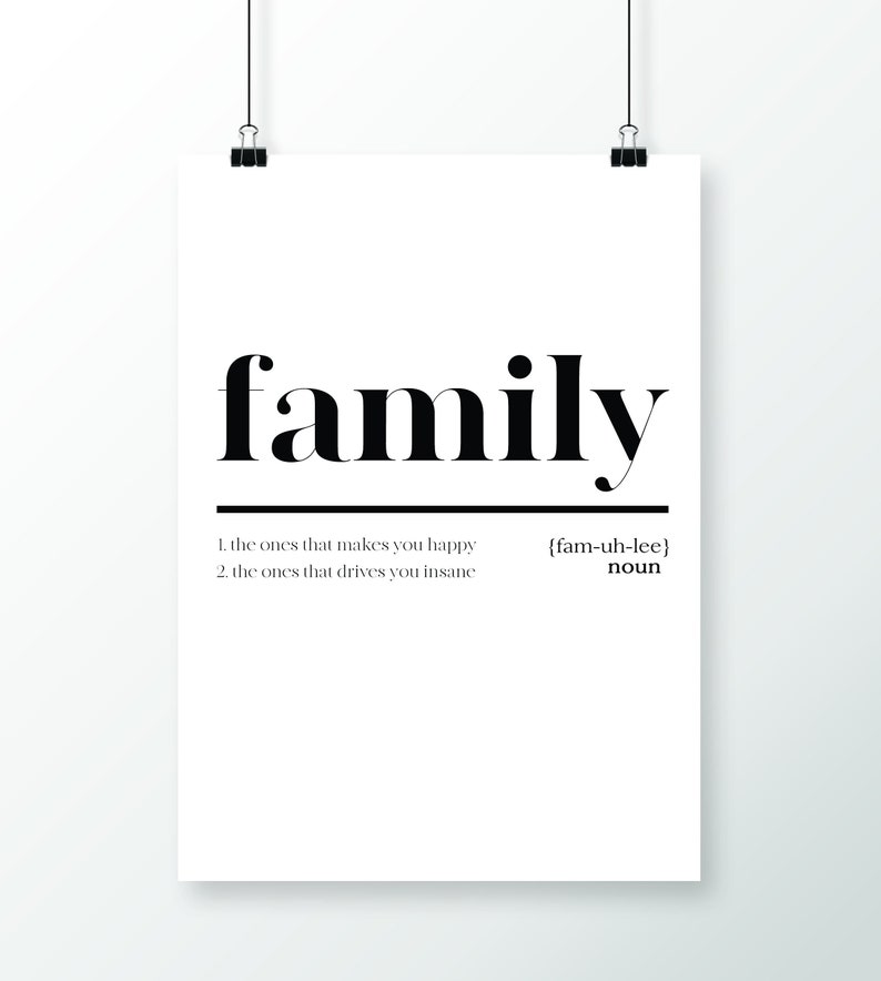 FAMILY DEFINITION PRINT Home Wall Art Gift for Family - Etsy
