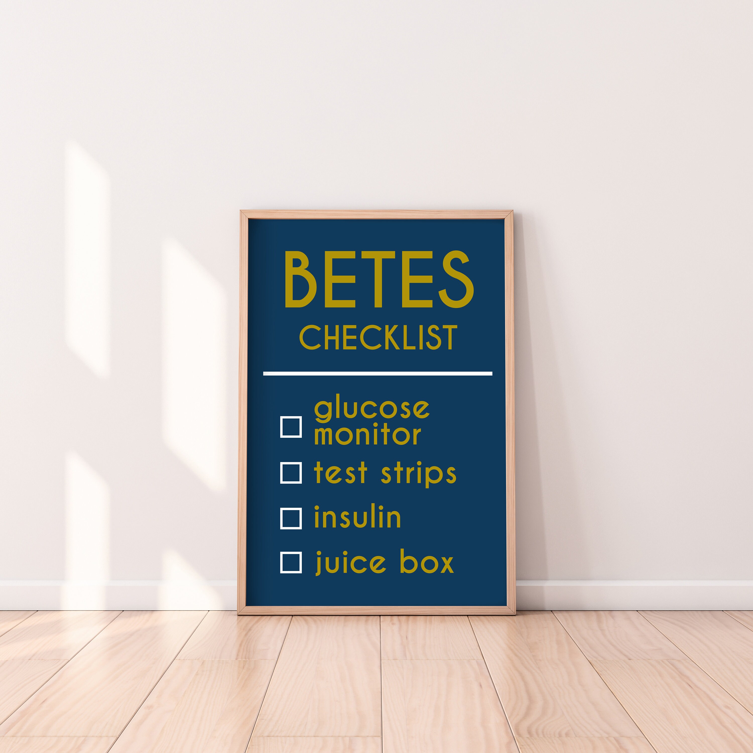 DIABETES Checklist DIGITAL PRINT Type 1 Diabetes Print - Etsy