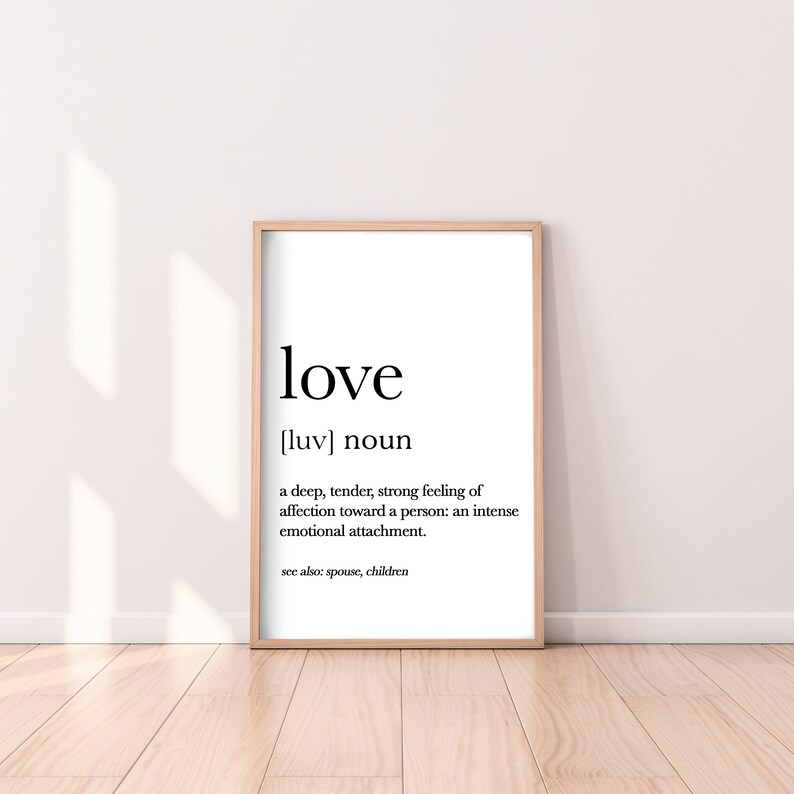 Love Print Love Definition Poster Love Dictionary Print | Etsy