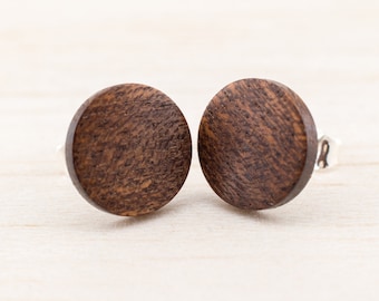 Wooden Hoop Earrings Wood Ear Studs Creolen 16mm small Hoops | Etsy