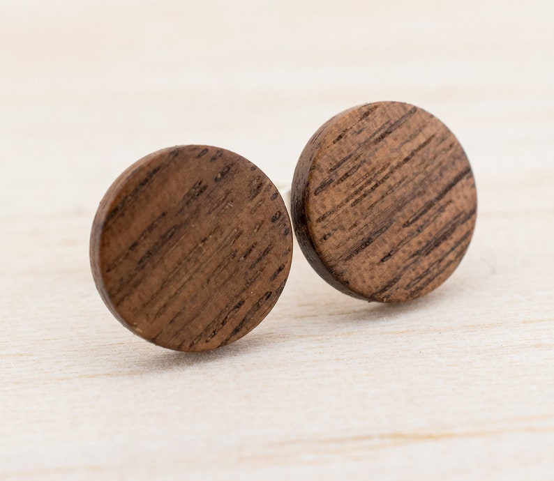 Ø11mm Wooden Ear Studs Wood Earrings Fake Faux Gauge Plugs | Etsy