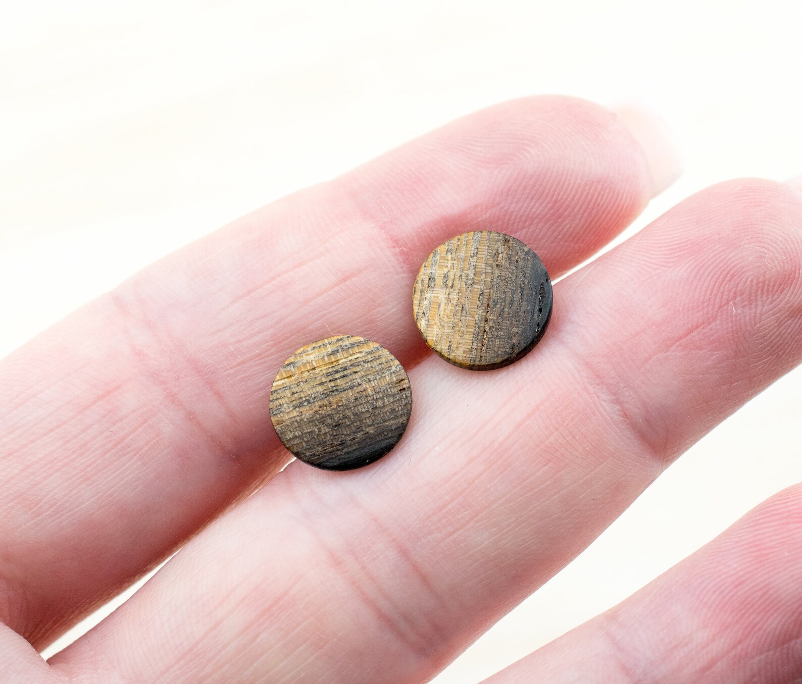 Ø11mm Wooden Ear Studs Extra Thin Post Studs Round Organic - Etsy