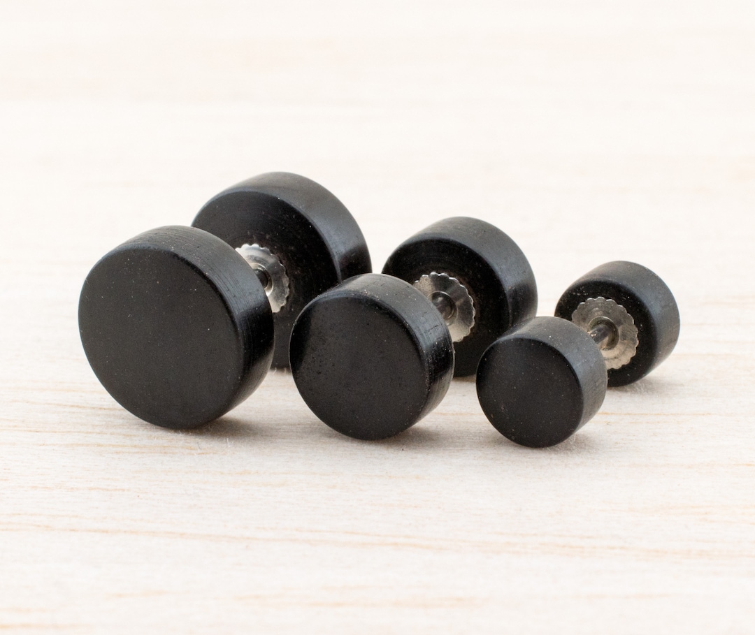 Fake Plug Earrings | Wooden Fake Plugs | Faux Gauge Plug 8, 10, 12 ...