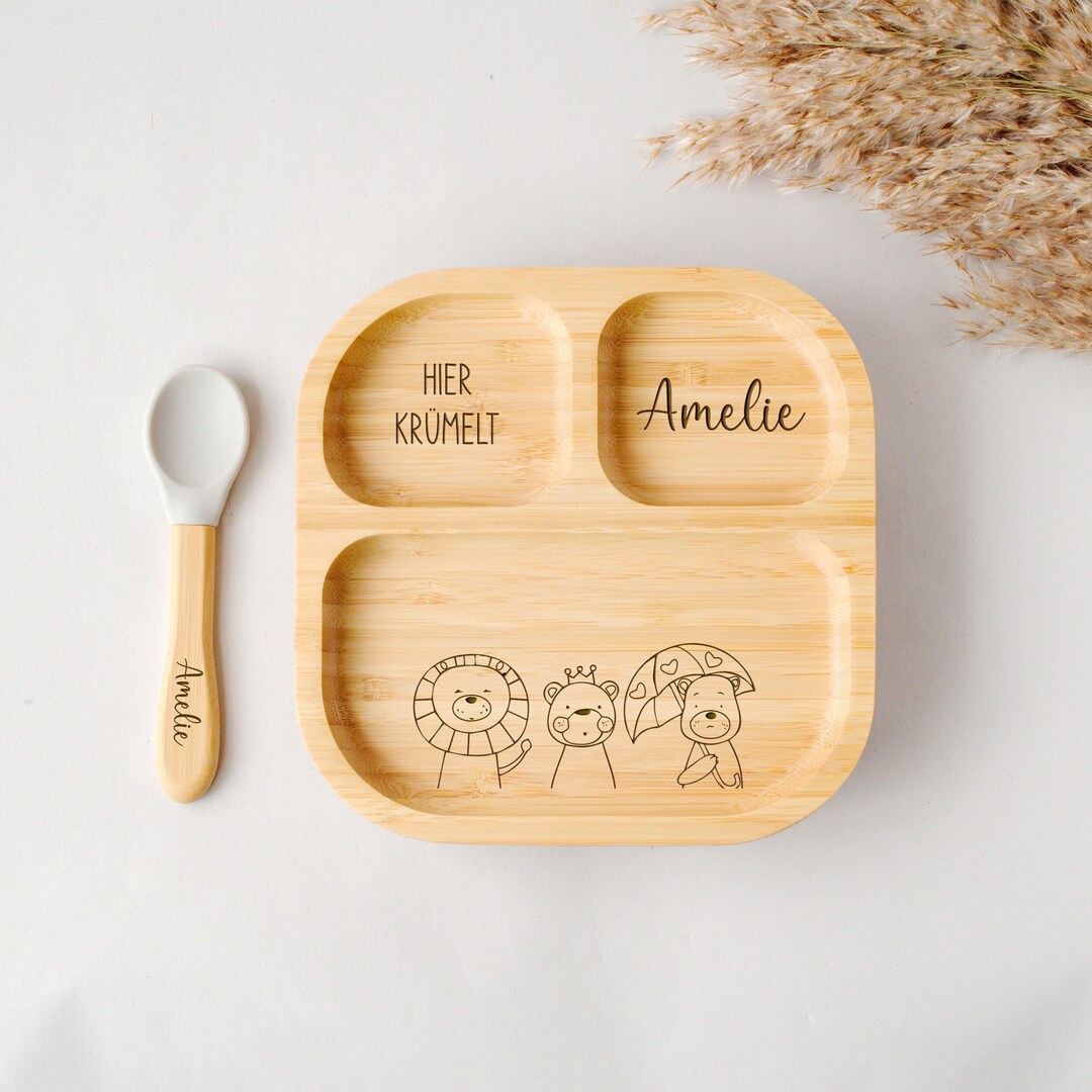 Personalized Children's Plate, Bamboo Plate Baby, Baby Gift ...