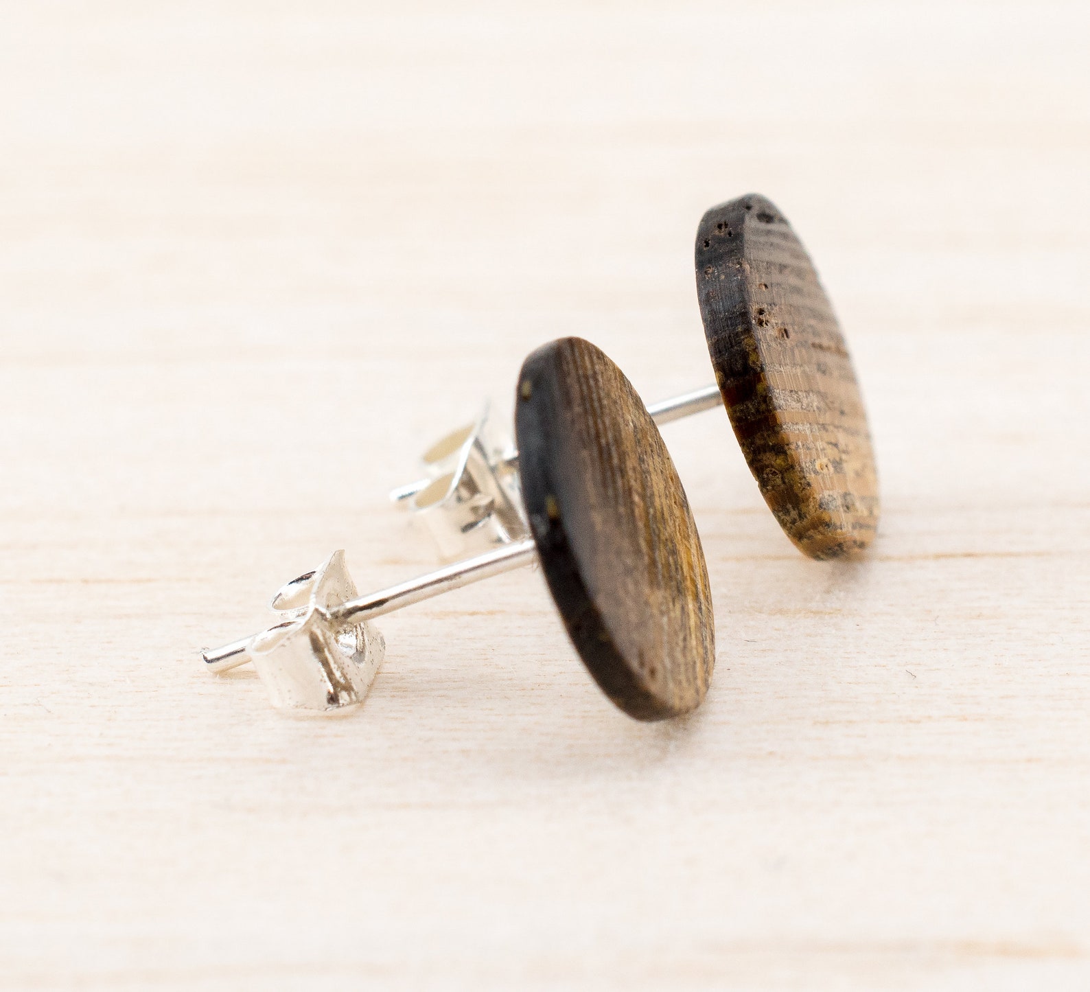 Ø11mm Wooden Ear Studs Extra Thin Post Studs Round Organic - Etsy
