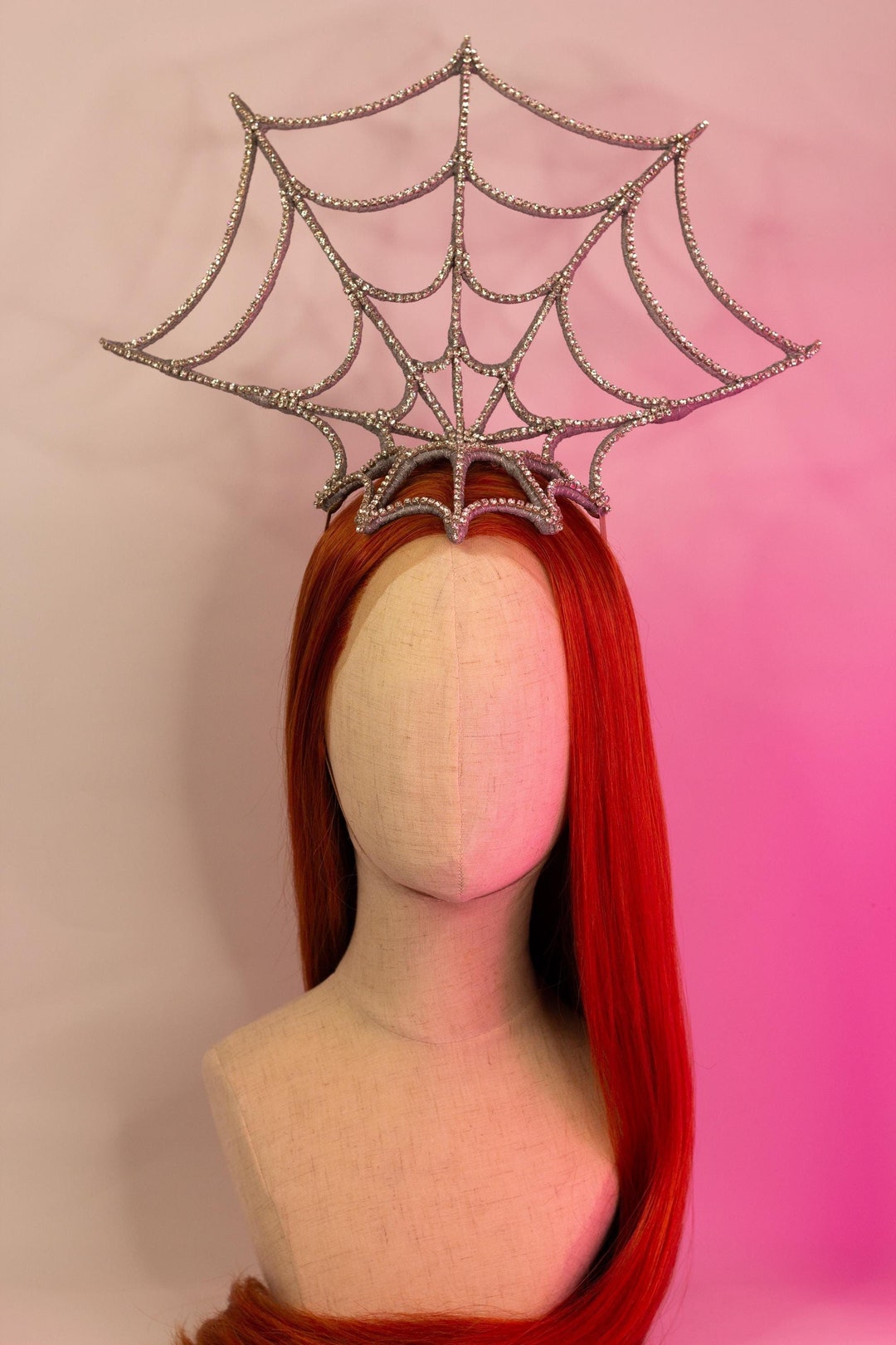 Spiderweb Rhinestone Showgirl Headdress Structured Wire Headpiece - Etsy