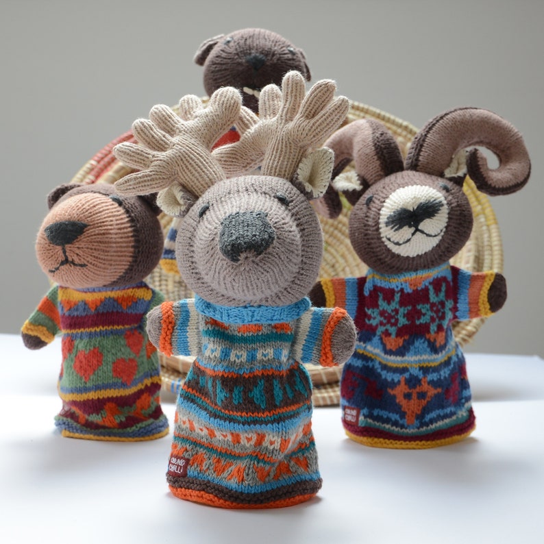 Hand Knitted Hand Puppets in Organic Cotton - Etsy