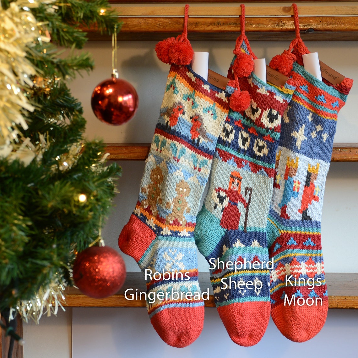 Christmas Stocking Hand Knit Personalized - Etsy