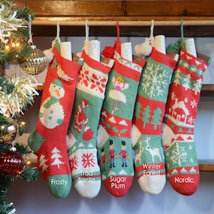 Personalized Traditional Christmas Stocking - Hand Knit - Etsy