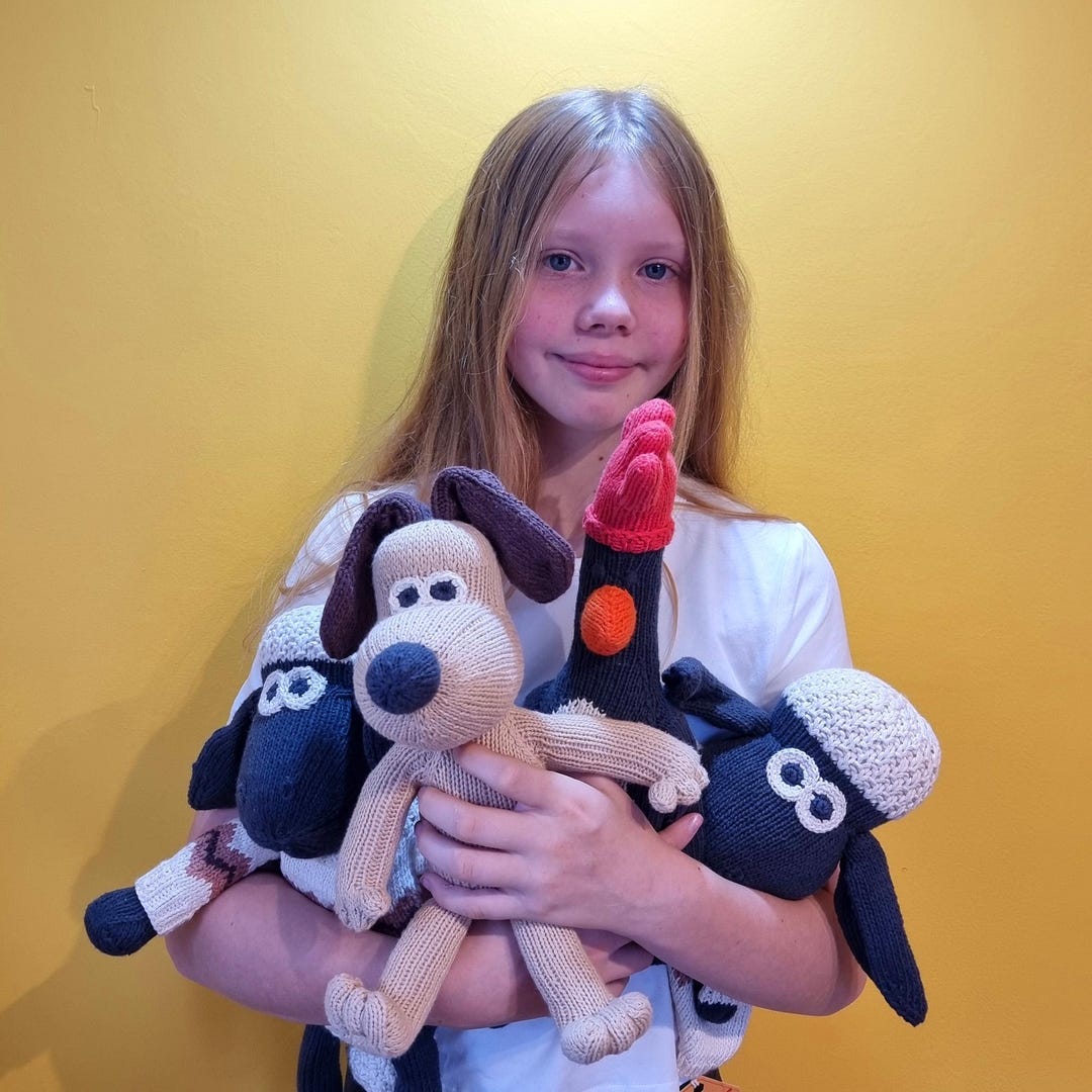 Hand Knitted Wallace and Gromit Character Soft Toys - Etsy UK