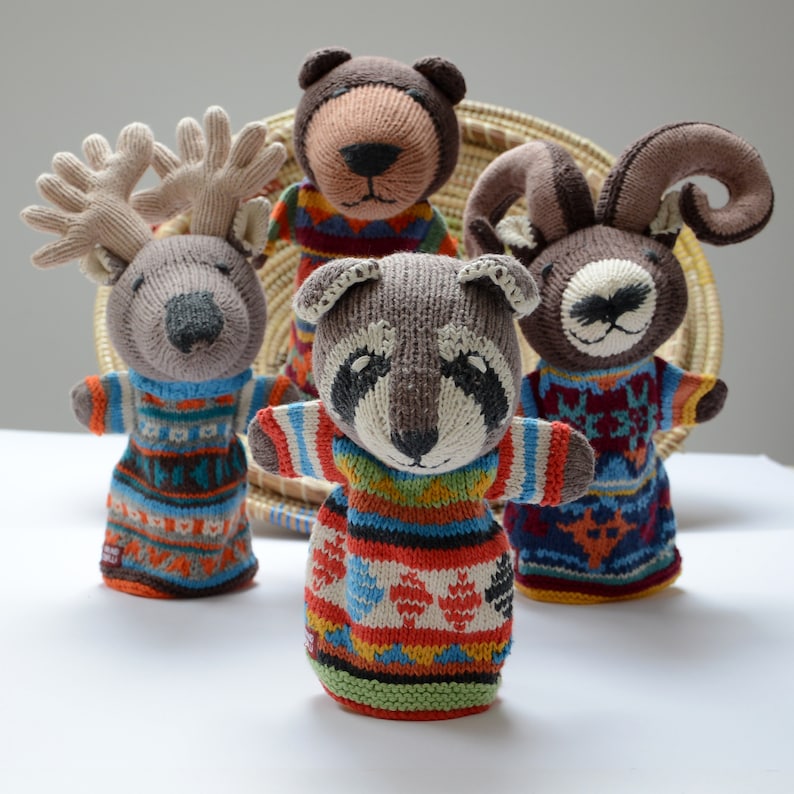 Hand Knitted Hand Puppets in Organic Cotton - Etsy