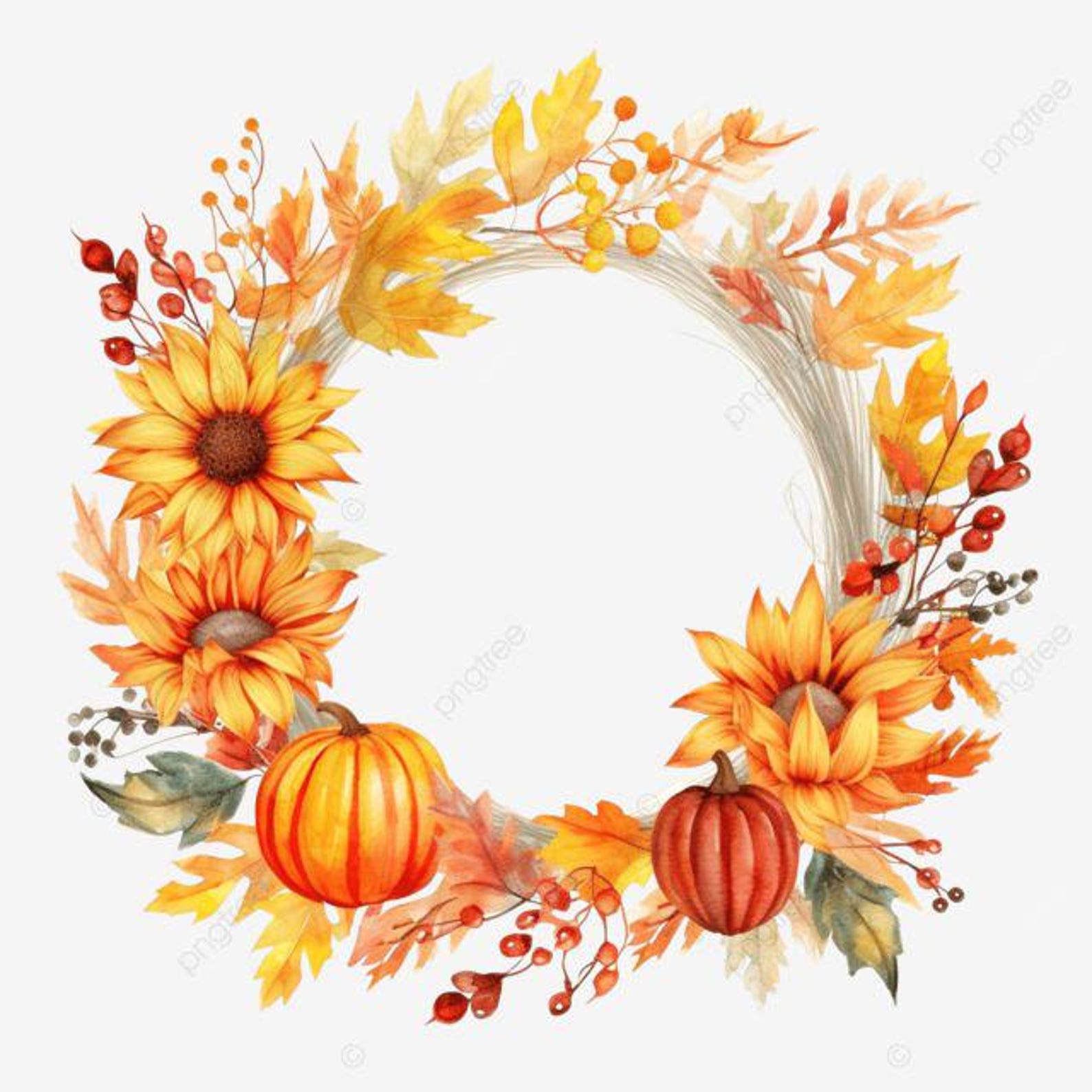 Sunflower and Pumpkin Wreath 200x200 Counted Cross Stitch Pattern PDF ...