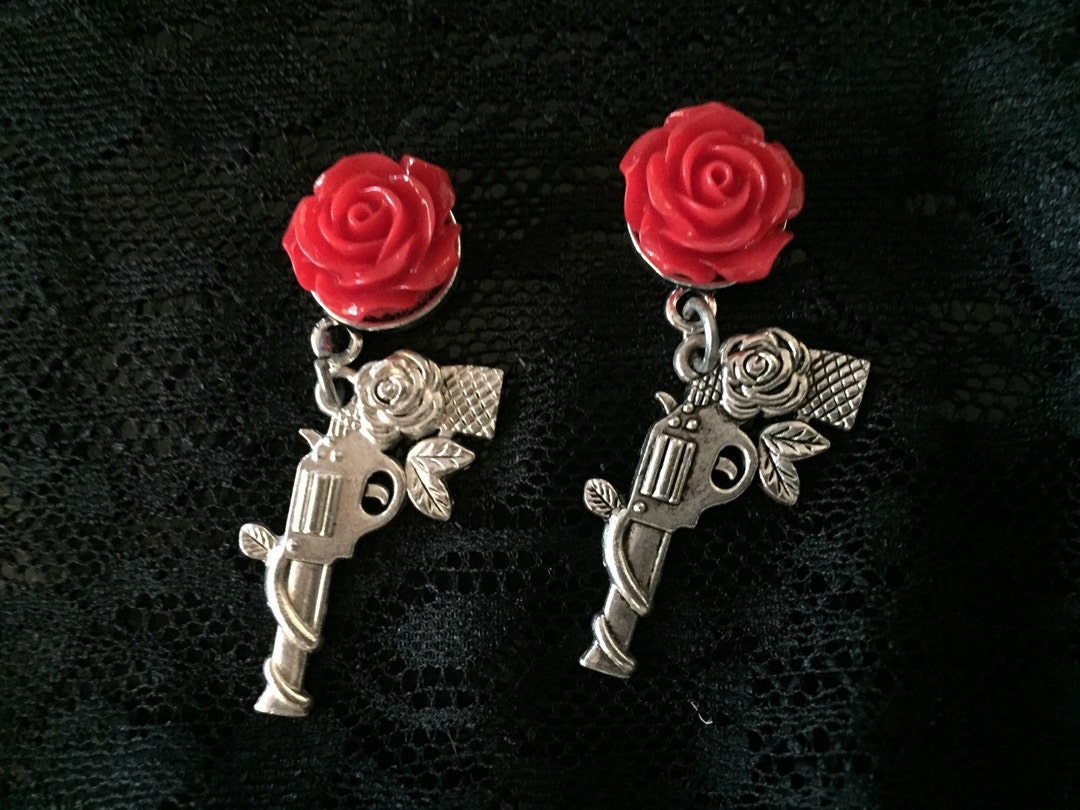 Silver Pistol With Rose Gauges - Etsy