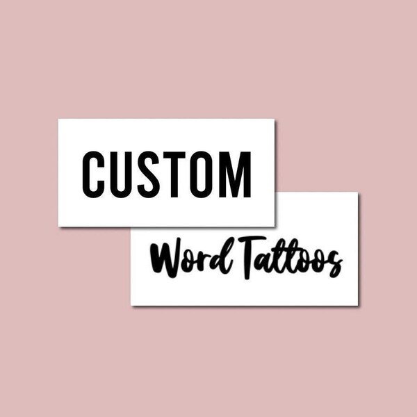 Custom Text Temporary Tattoo Sticker Gift set of 3 - Etsy