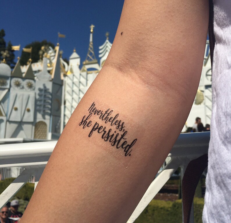 Nevertheless She Persisted Temporary Tattoos Elizabeth | Etsy