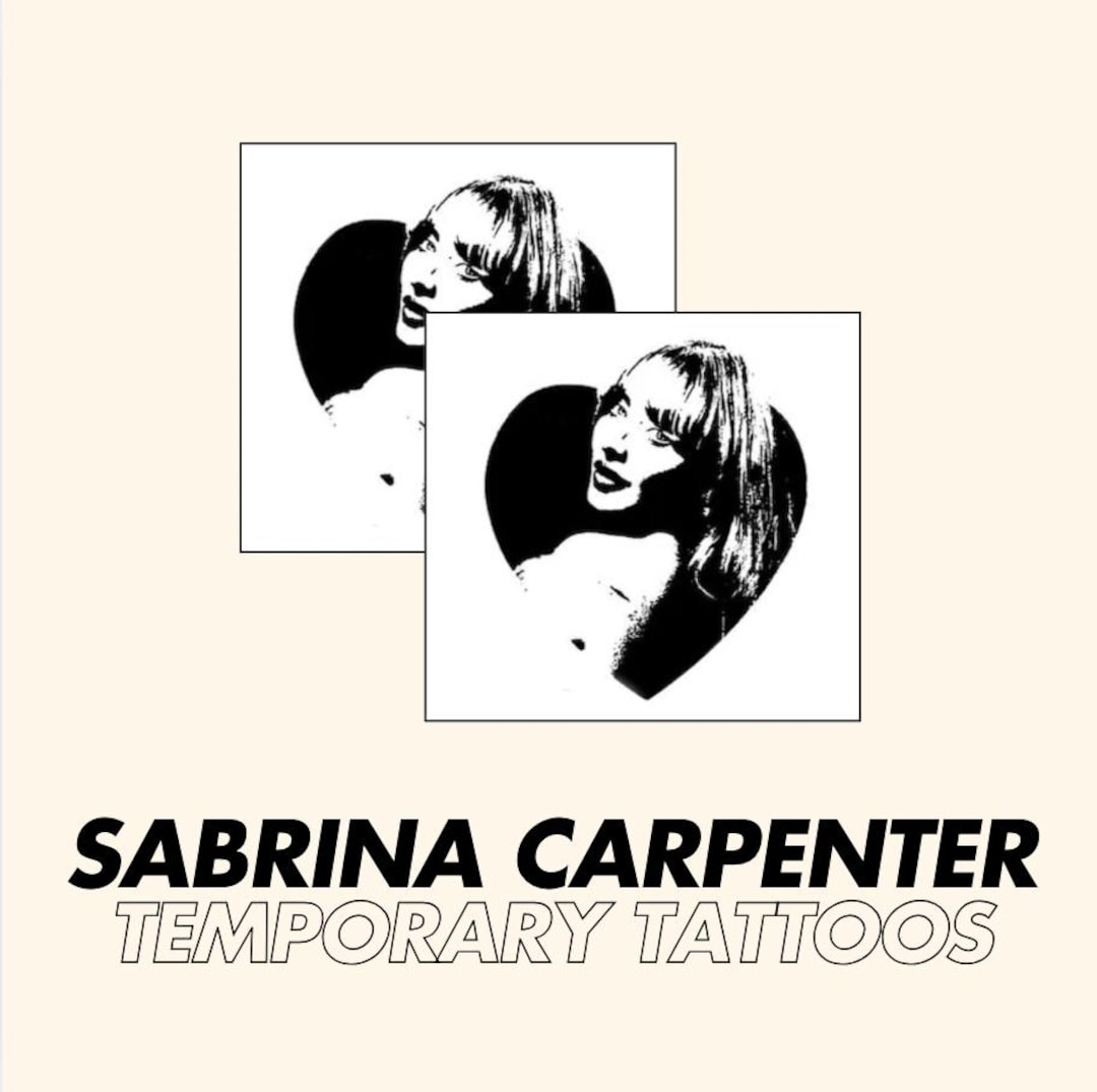 Sabrina Carpenter Inspired Graphic Short N Sweet Tour Set of 2 Tattoos ...
