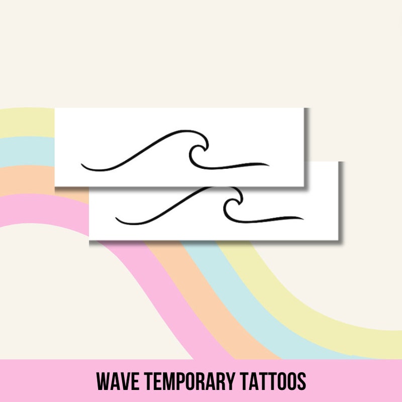 Wave Temporary Tattoo - Etsy