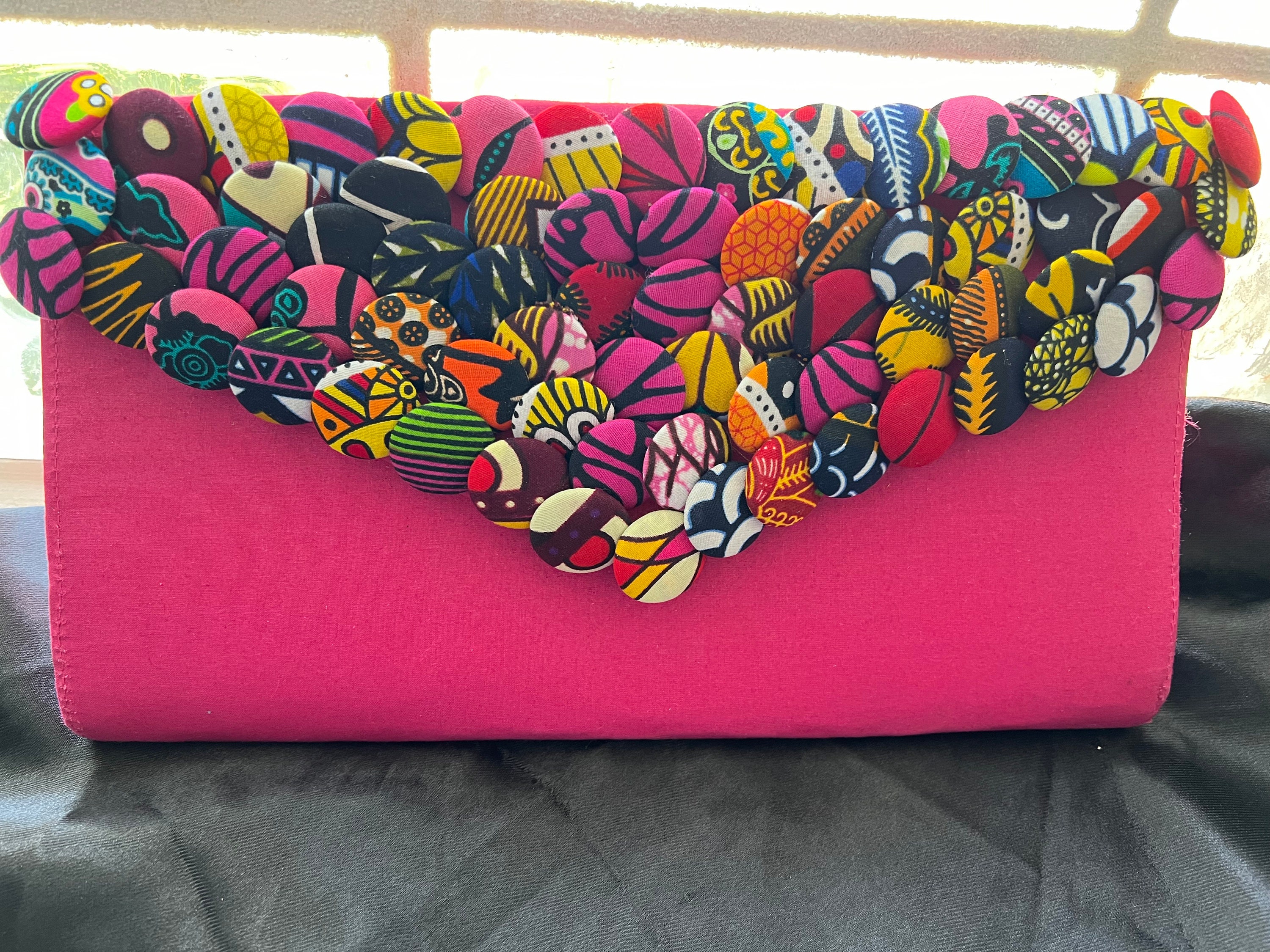 Ankara Button Clutch - Etsy